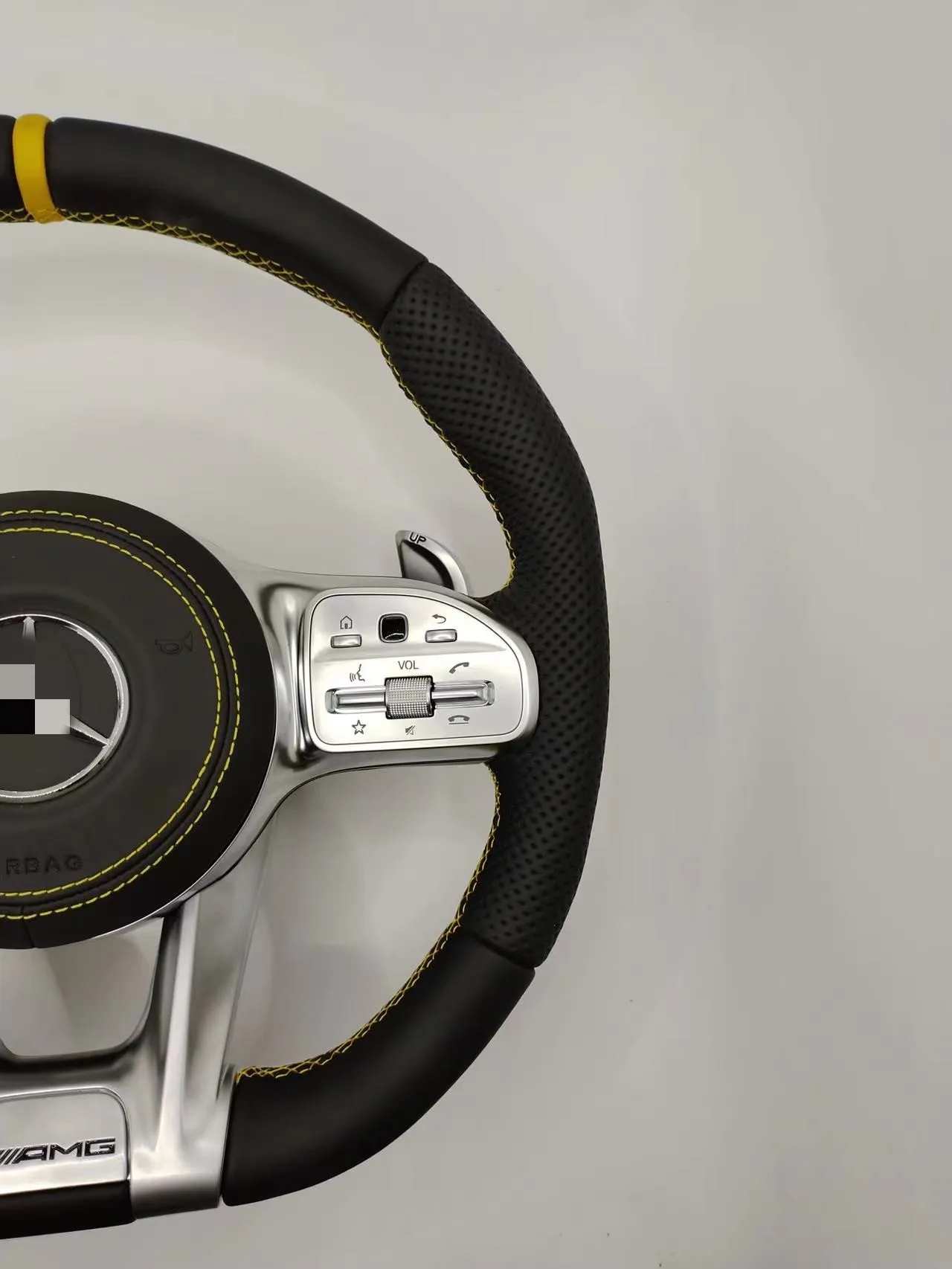 For Mercedes-benz W205 W211 Amg Gt Leather Steering Wheel A-mg Leather ...