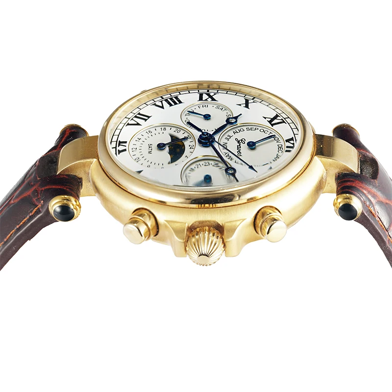 Vintage Mechanical Men's Watch Perspective Watch Back Leather Watches ...