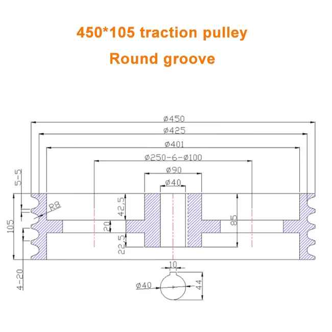 D800 Multi Groove Electric Cable Pulley For Wire Drawing Odm