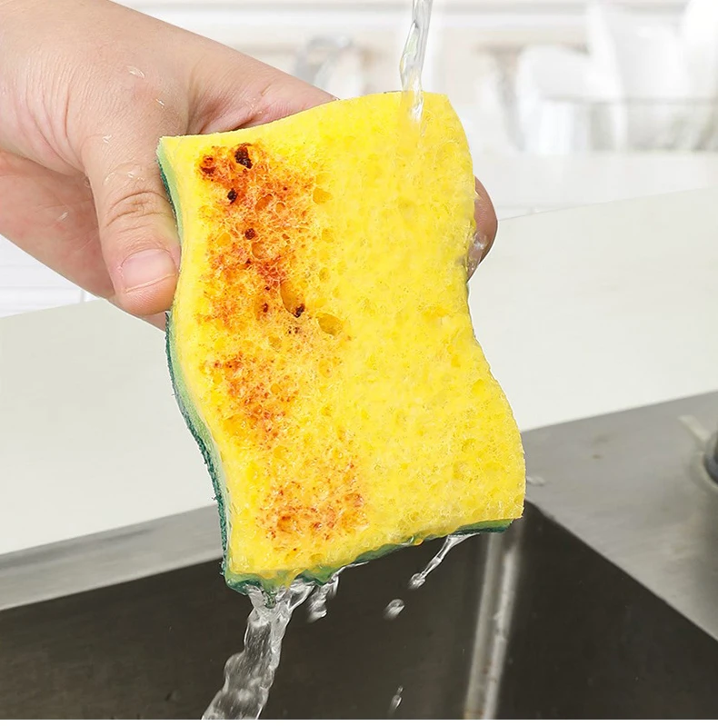 Yellow Biodegradable Cellulose Sponge Cleaner Pot Scrubber Dishes ...