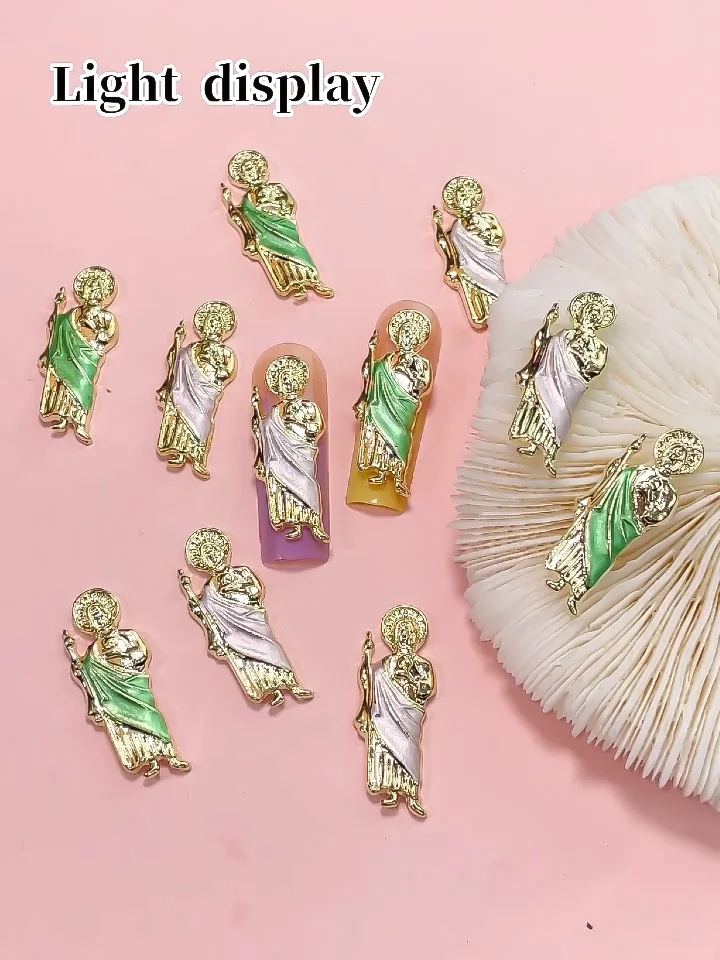 Jesus Virgin Mary Religious Nail Wear Saint Benedict Rosary Beads Nail ...