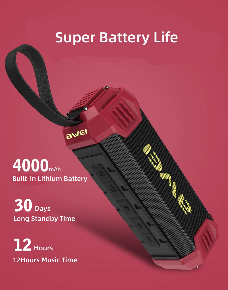 Awei Hot Selling Y280 Portable Wireless Speaker Waterproof Blue Tooth Subwoofer Speaker 20w With ...