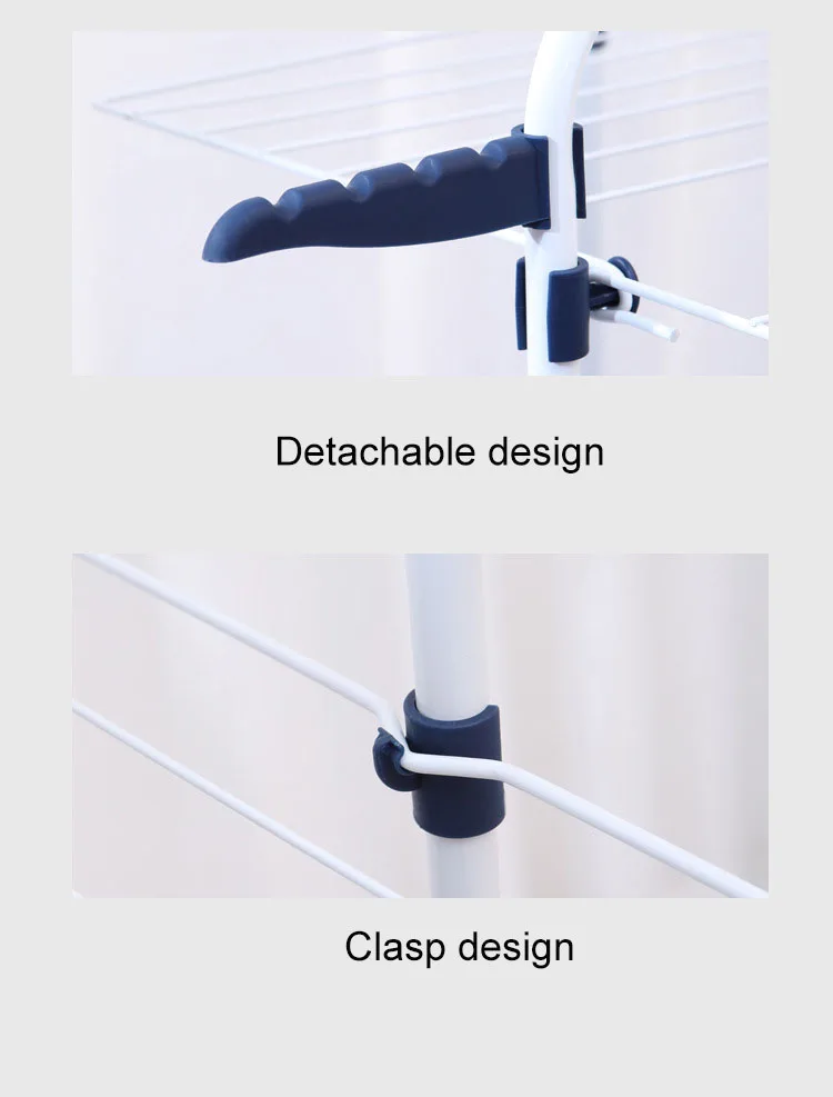 Winged Foldable 3 Layers Clotheslines Stand Drying Rack Laundry Folding ...