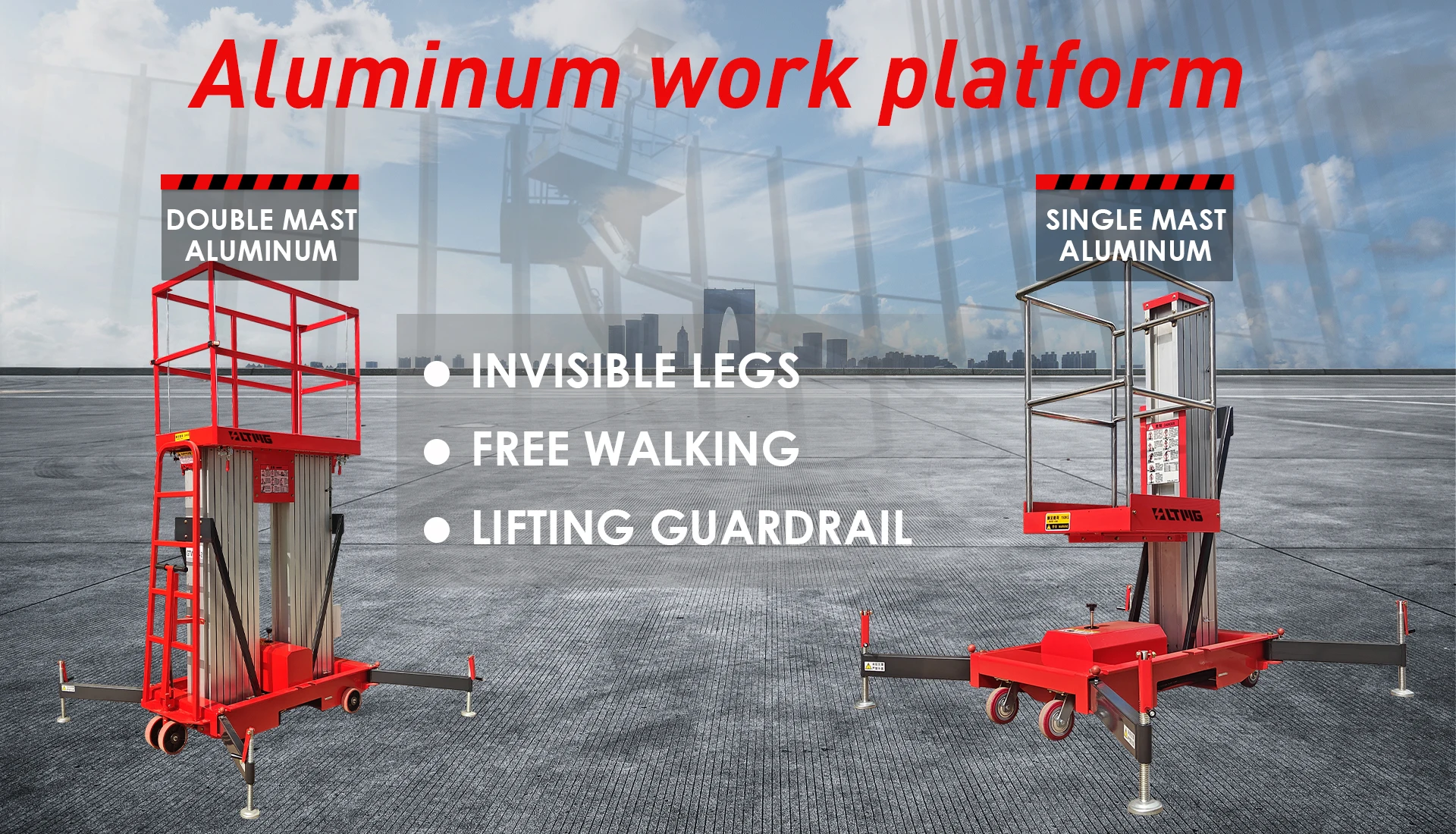 New Working Platform Equipment Hydraulic 130kg 10m 12m Lifting Heigh ...