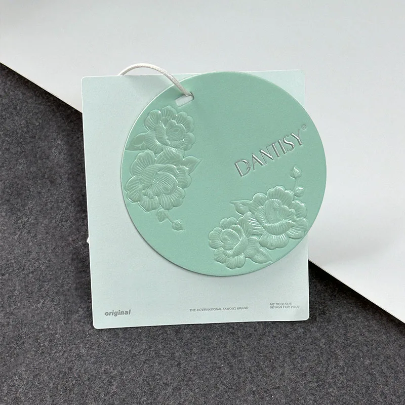 Luxury Clothing Hang Tags Custom Hot Stamping Circle Paper Hangtags For ...