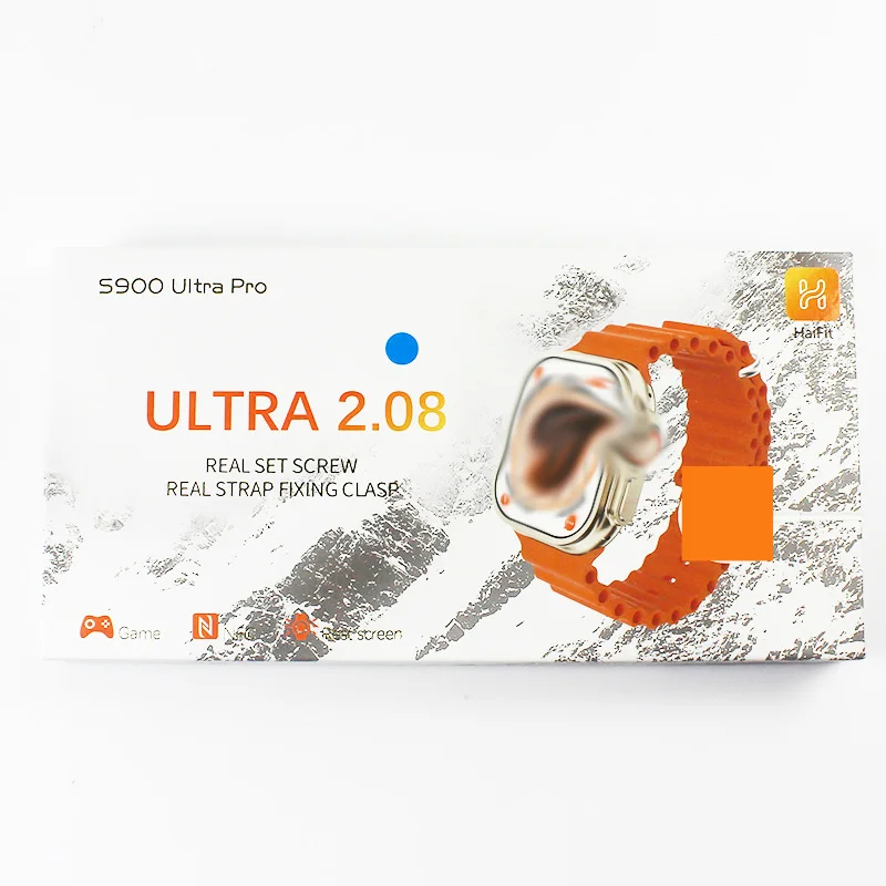 S900 Ultra Pro Smart Watch Nfc 49mm 2.08 Inch Blood Glucose Real Screw ...