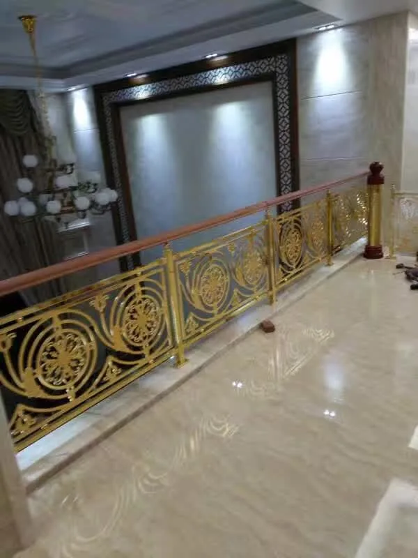 Luxury Gold Stainless Steel Villa Staircase Handrail