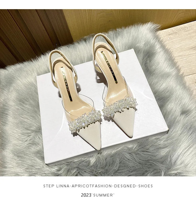 Shop Customized High Heel Sandals with Clear Crystal Rhinestones