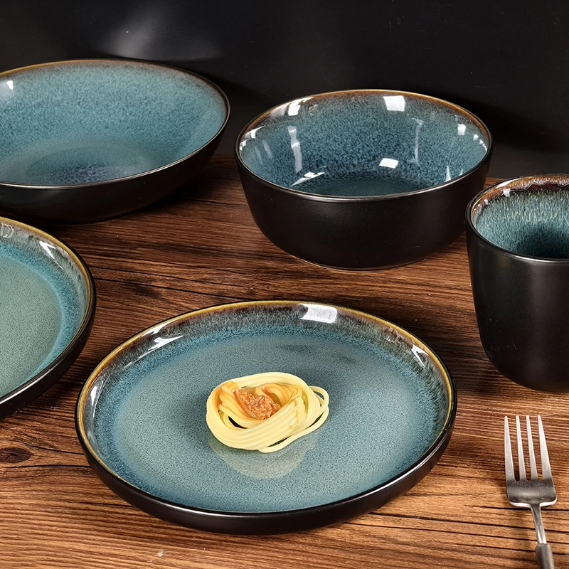 16 Piece Stackable Ceramic Dinnerware Set for Small Kitchens