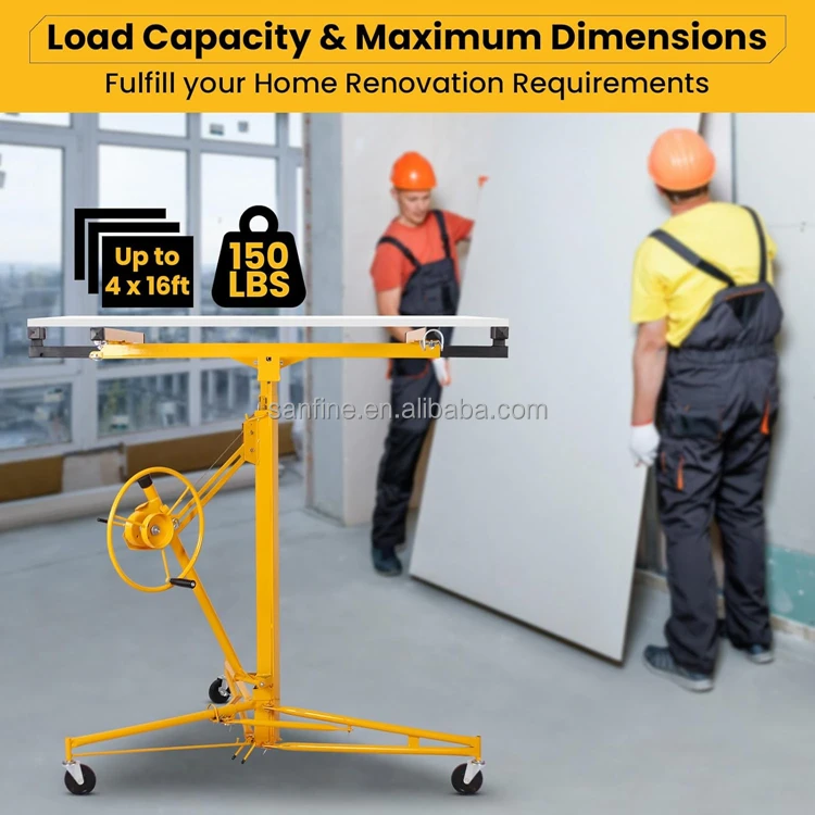 Ceiling Drywall Lifter Drywall Panel Hoist 150LBS Heavy Duty Drywall ...