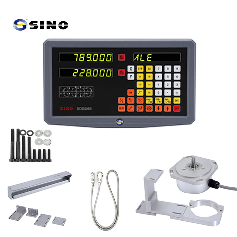 SINO SDS 2MS Digital Readout Scale Glass Linear Scale 2-Axis Magnetic DRO Kit for Milling and ...
