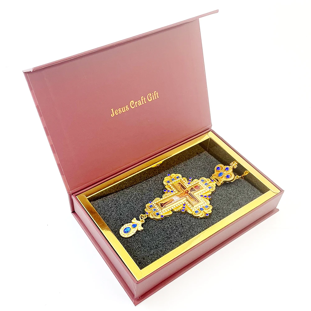 Orthodox Jesus Christ INRI Cross Crucifix Gold Silver Plated Colorful ...