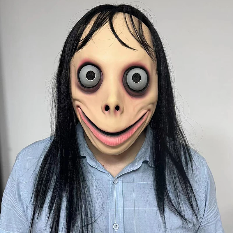 Scary Halloween MOMO Mask with Wig for Women - Eco-friendly Latex - OEM
