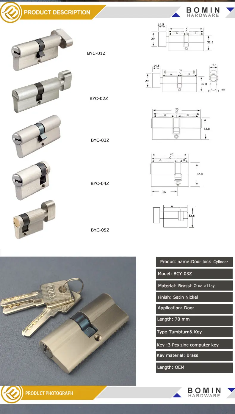 Euro Profile Cylinders Double Open Key Cylinder Lock - Buy Double Open ...