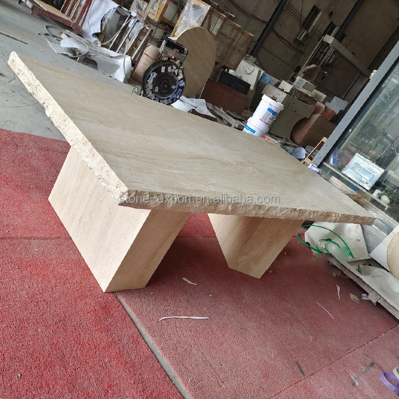 Custom Travertine Dining Table 8 Seater Stone Out Door Gardent Table ...