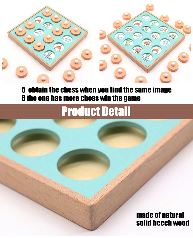 Educational Children Logic Thinking Wooden Memory Chess Montessori ...