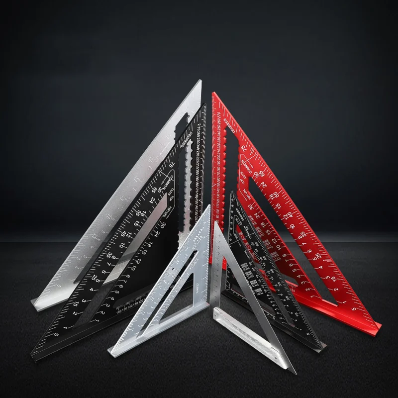 Triangle Ruler Aluminum Alloy Angle Ruler Speed Metric Square Measuring ...