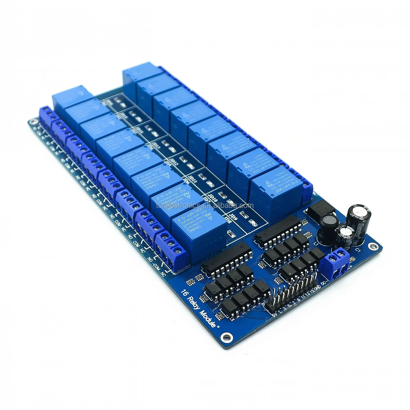 16-way Relay Module with Optocoupler protection 5V12V Relay PLC Control ...