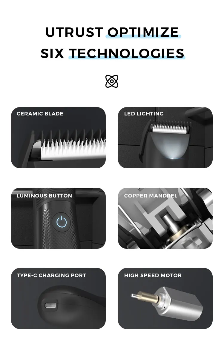 Professional Ceramic Blade Hair Cutter for Precision Trimming
