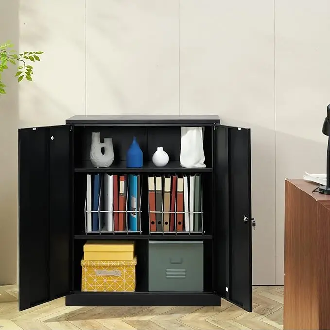 2 Doors Office Low Storage Cabinet Customized Steel Cupboard Metal ...