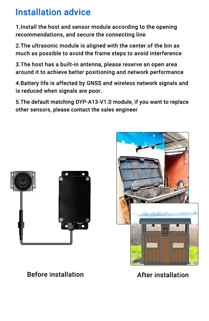 DYP-S02 NB-IOT CAT-M1 Iot Module for Water Level Sensing