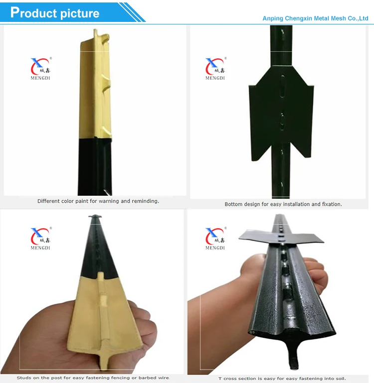 Galvanized Powder Coated Steel Garden Fence T Post - Easily Assembled Oem