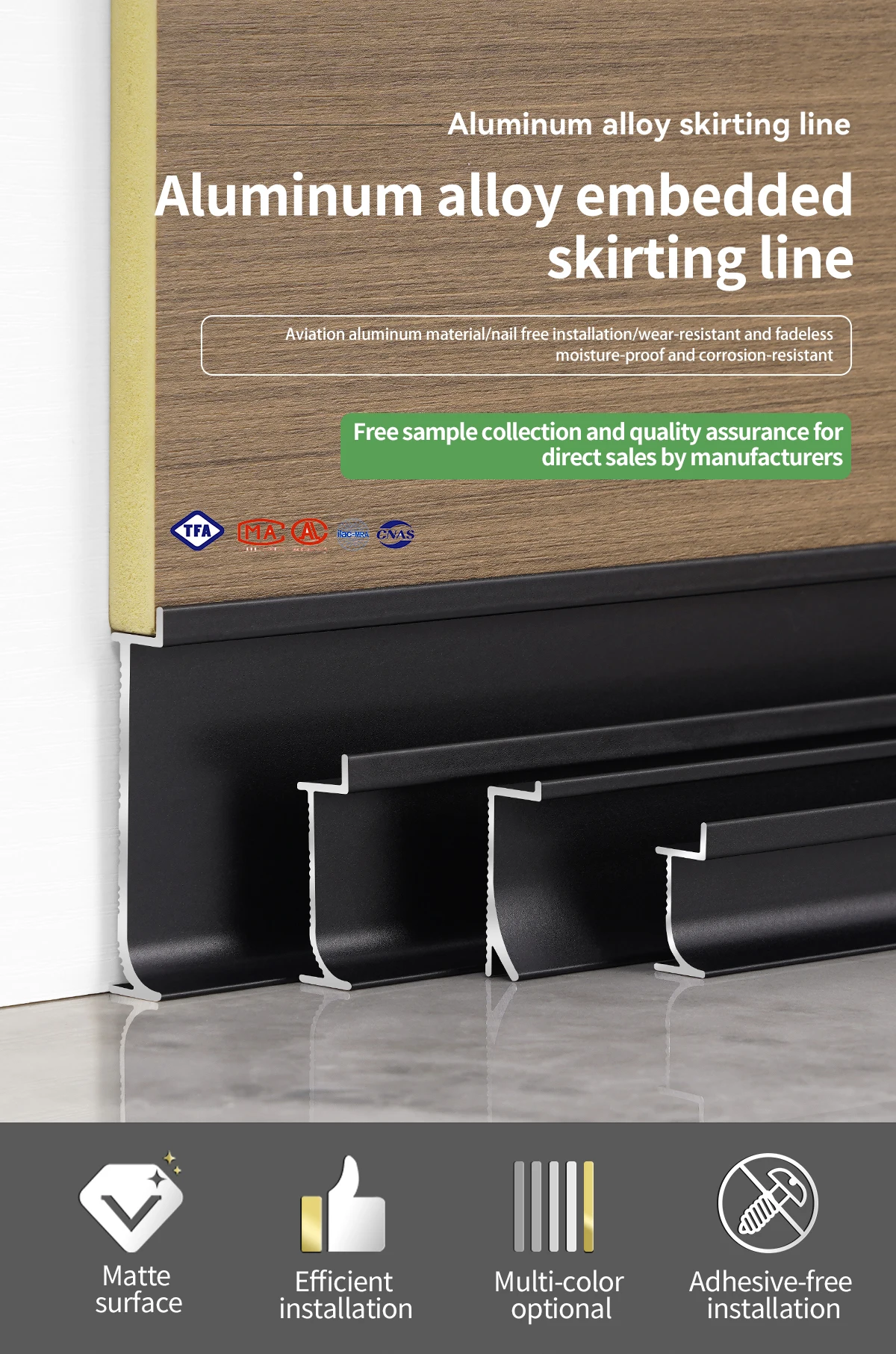 Embedded Skirting Wire Aluminum Alloy Invisible Concealed Wall ...