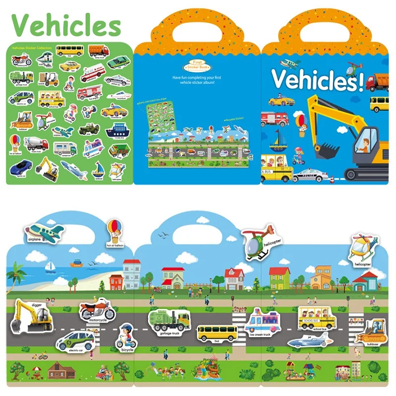 Hot Sale Children Scene Educational Stickers Diy Hand-on Puzzle Sticker ...