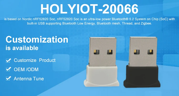 Holyiot Low Cost 5.0 V Ble 5.0 Beacon Usb Dongle Wireless Nrf52840 ...