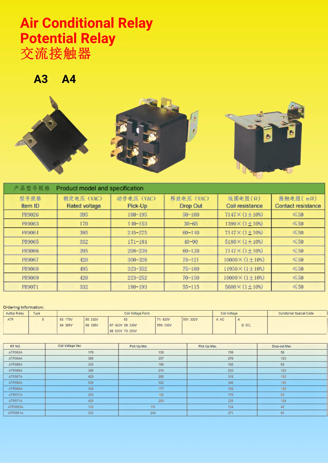 380 Air Conditional Relay Potential Relay Overload Relay Protector ...