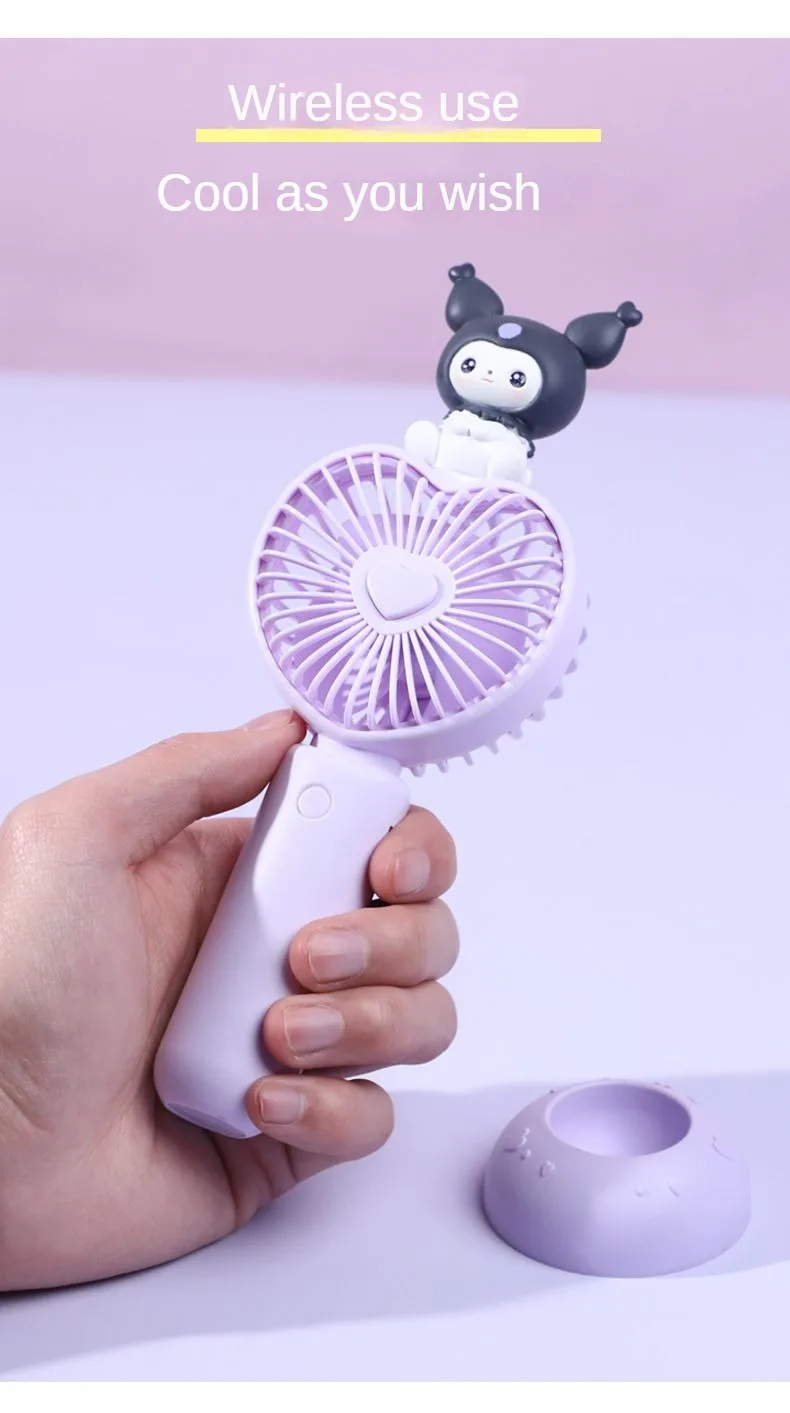 Botu Kawaii Anime Mymelody Kuromi Mini Hand Fans Portable Fans Summer ...