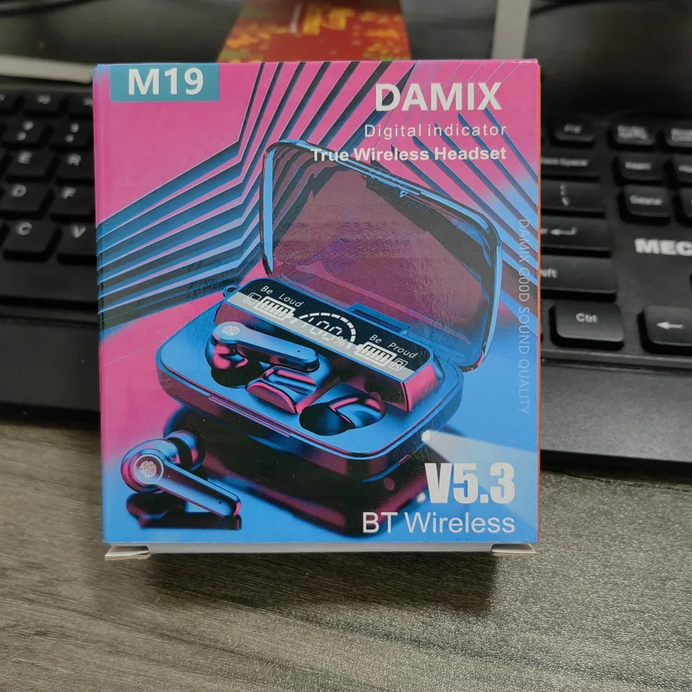 M19 Earbuds Games Headphones Touch Waterproof Mini Headset Led Digital ...