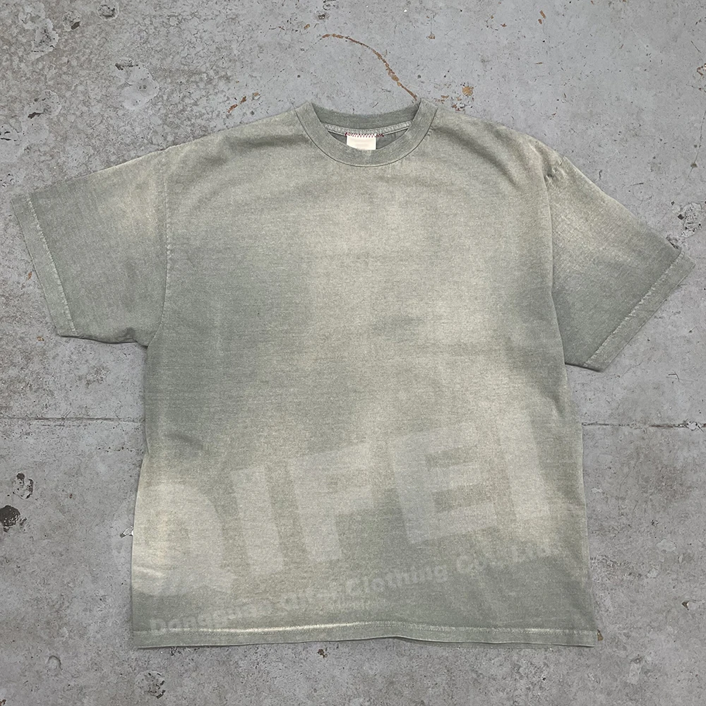 Retro Vintage Faded Mens Distressed Washed T Shirts Printed Unisex ...