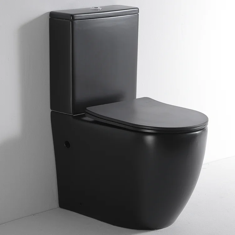 Bathroom Two-piece Standing WC Rimless Design Toilet Set with Watermark ...