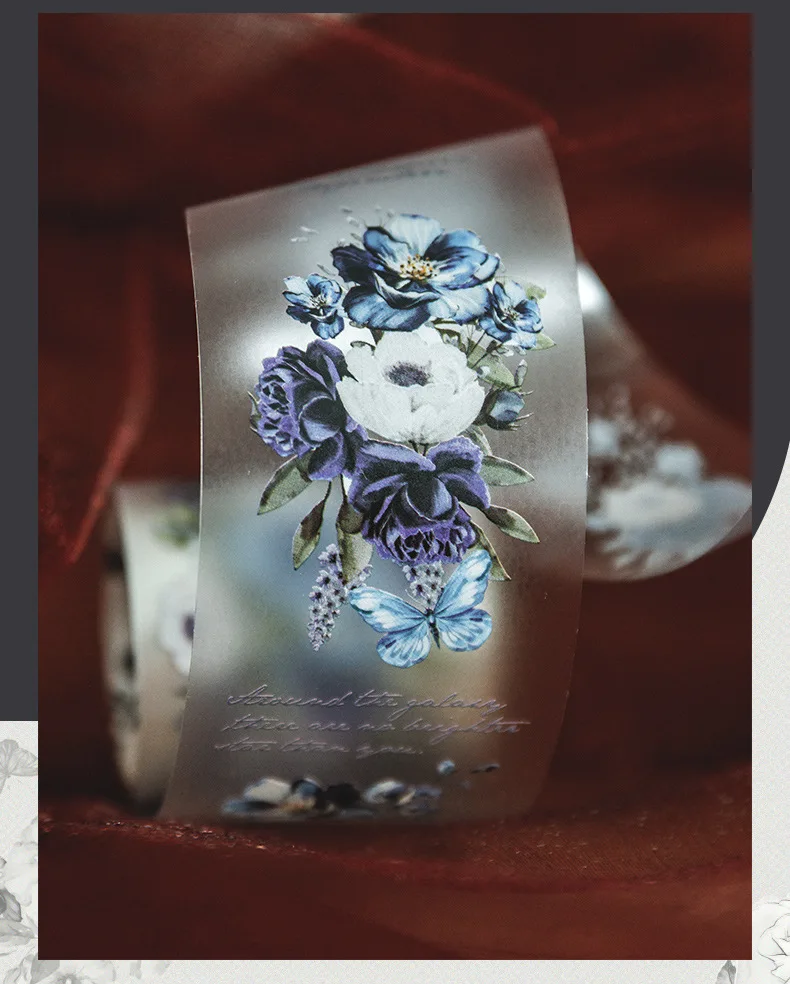 2 Roll/pack Pet Tape Set Colorful Praise Series Misty Handnet Material ...