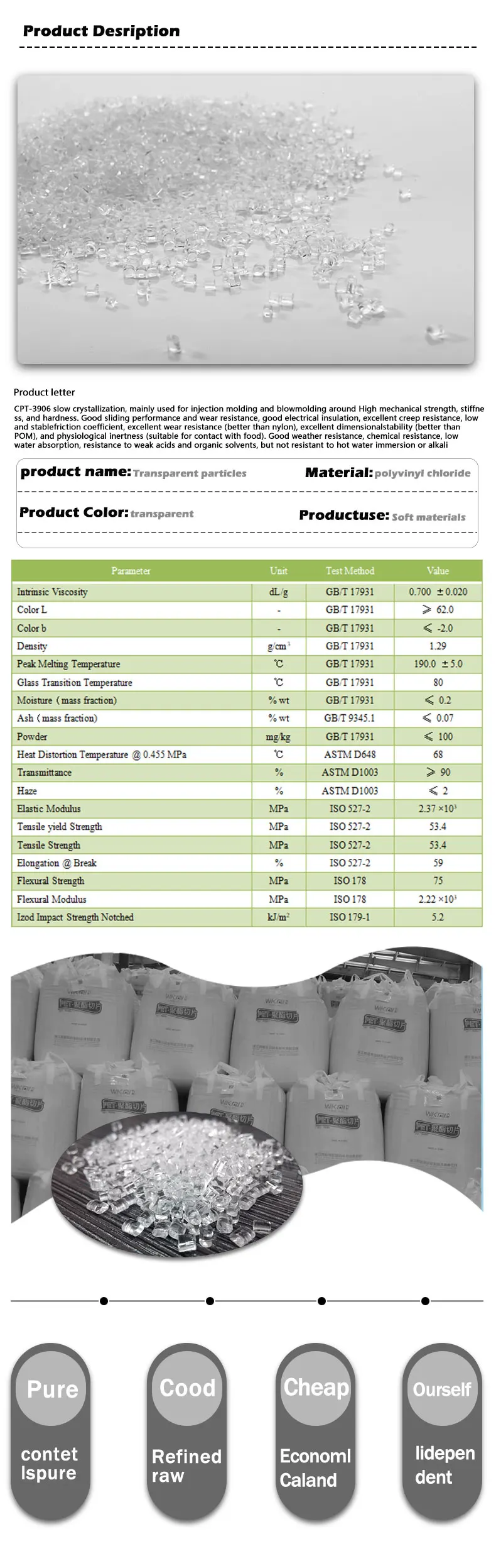 High-transparency Petg Chips Cpt-3926 Blow Molding Petg Resin For Injection Molding - Buy Pet ...