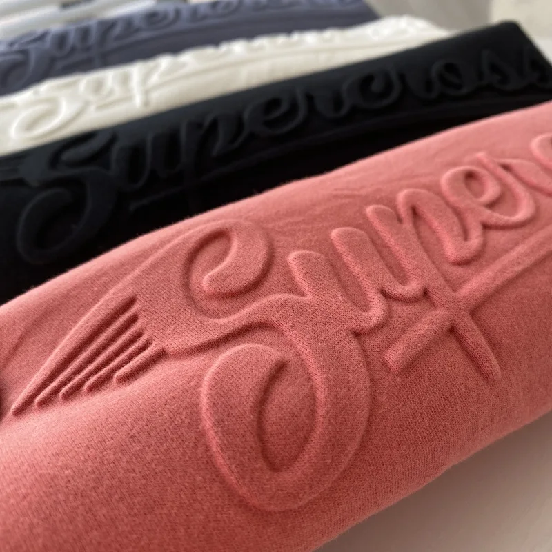 Embossed Tee Summer Men's Short Sleeve T-Shirt Customizable