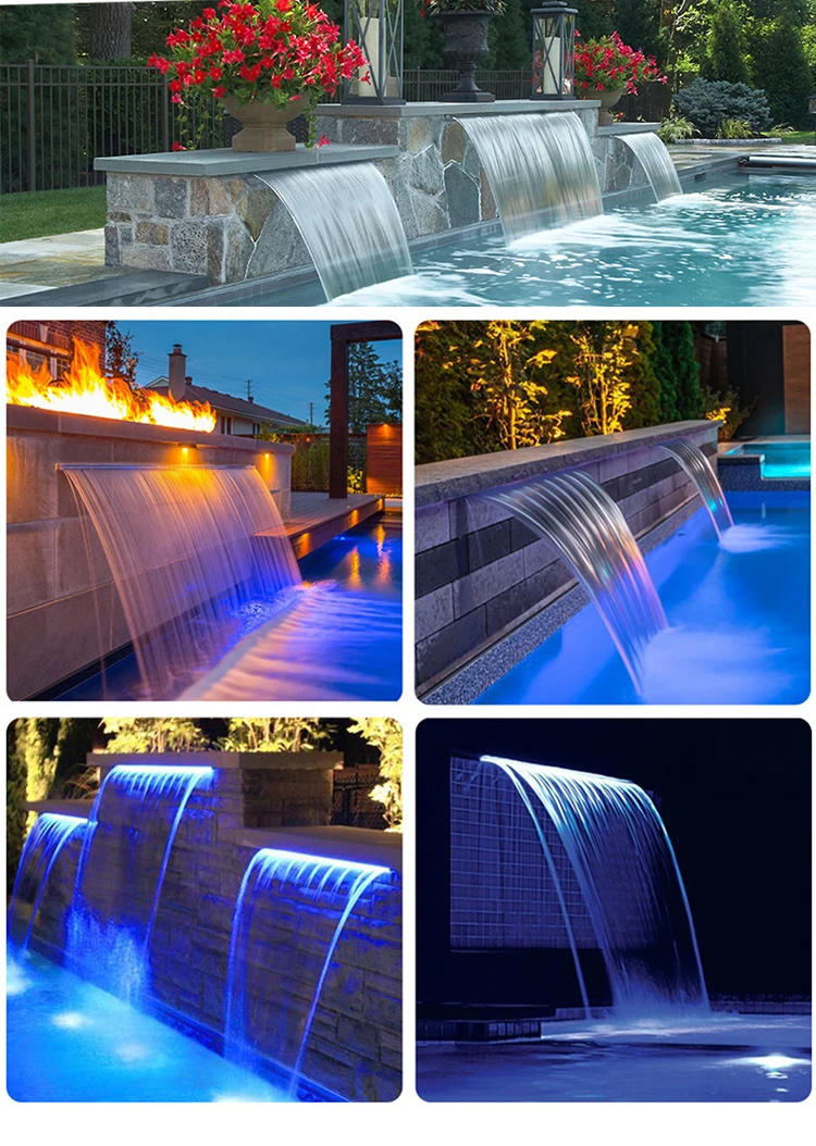LED Swimming Pool Waterfall Lights - Popular Outdoor Fountains