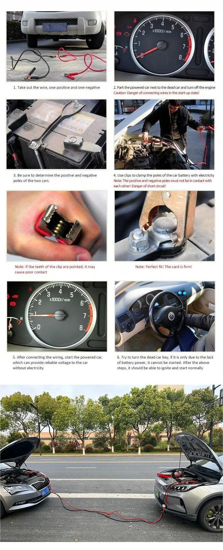 1000amp Heavy Duty Jumper Booster Car Battery Cable Extender Jump Leads ...