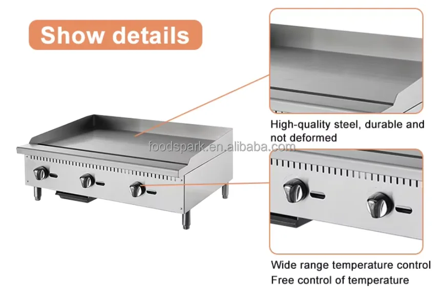 Portable Street Food Griddle and Fryer Combination Machine Commercial ...