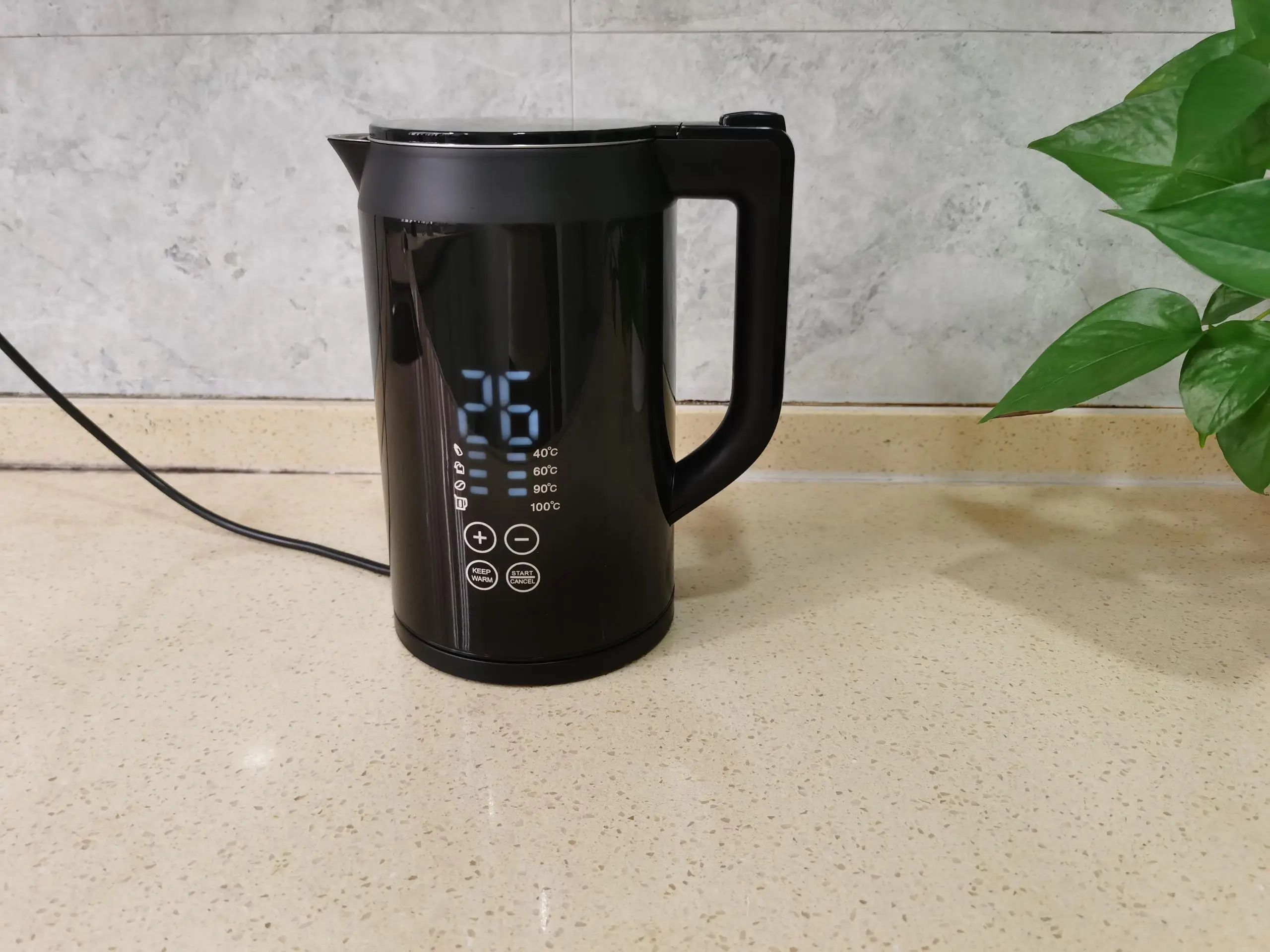 1.5l Led Digital Screen Stainless Steel Double Wall Water Kettle ...