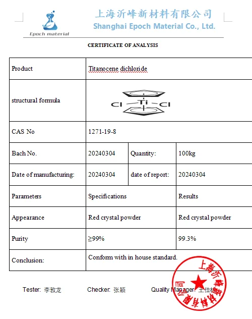 99% Titanocene Dichloride - High Purity Catalyst Supply