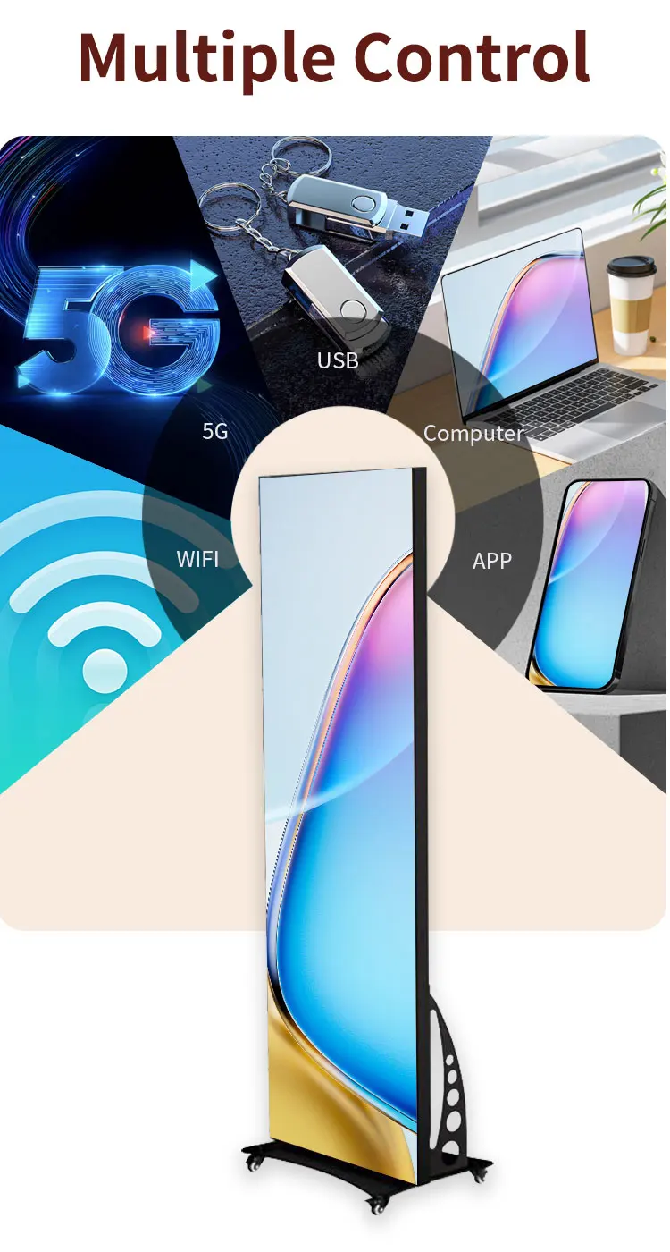 4K P2.5 LED Poster Display - Intelligent Split Screen Advertising