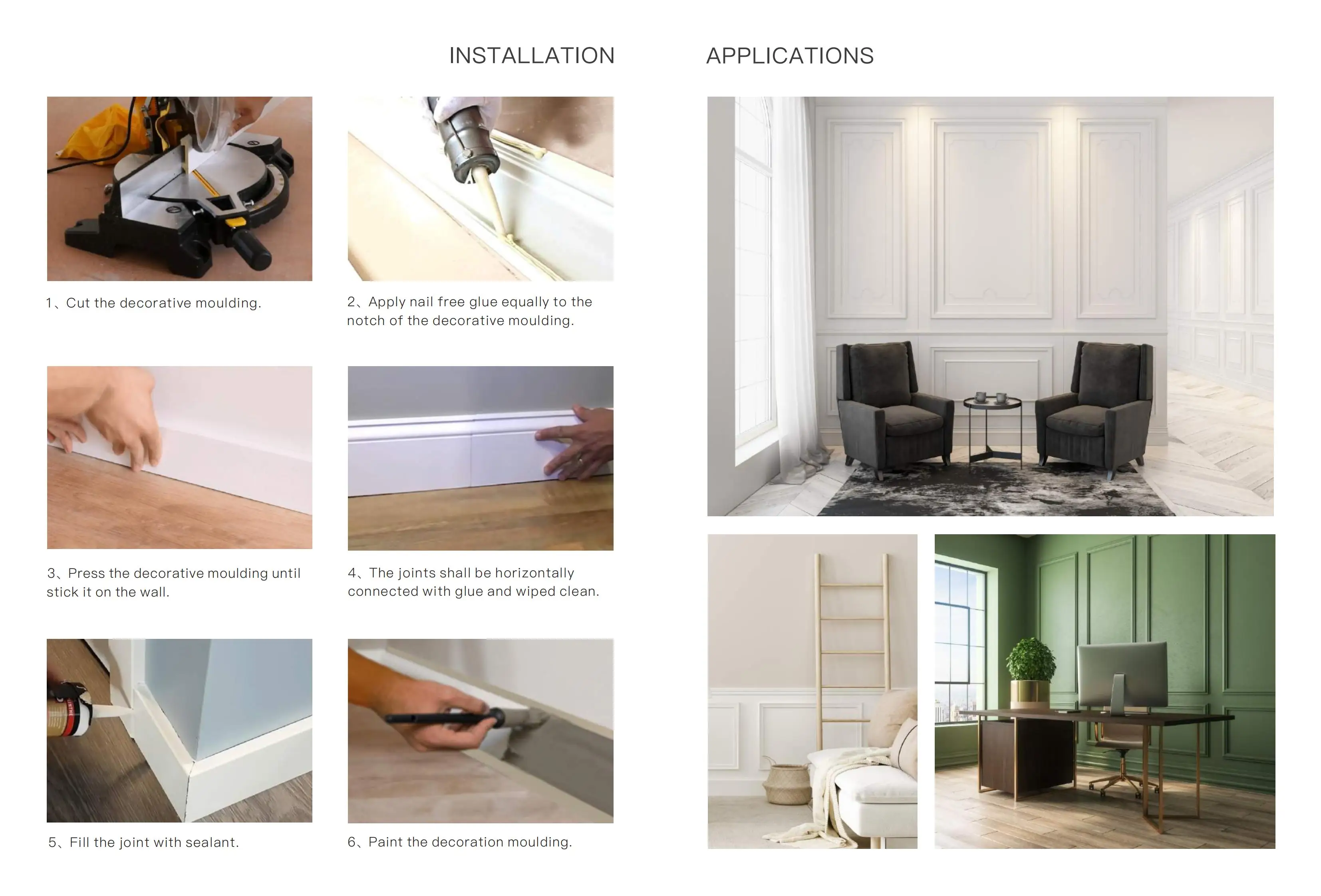 Modern Design Interior MDF & HDF Molding Skirting Reducer Board ...