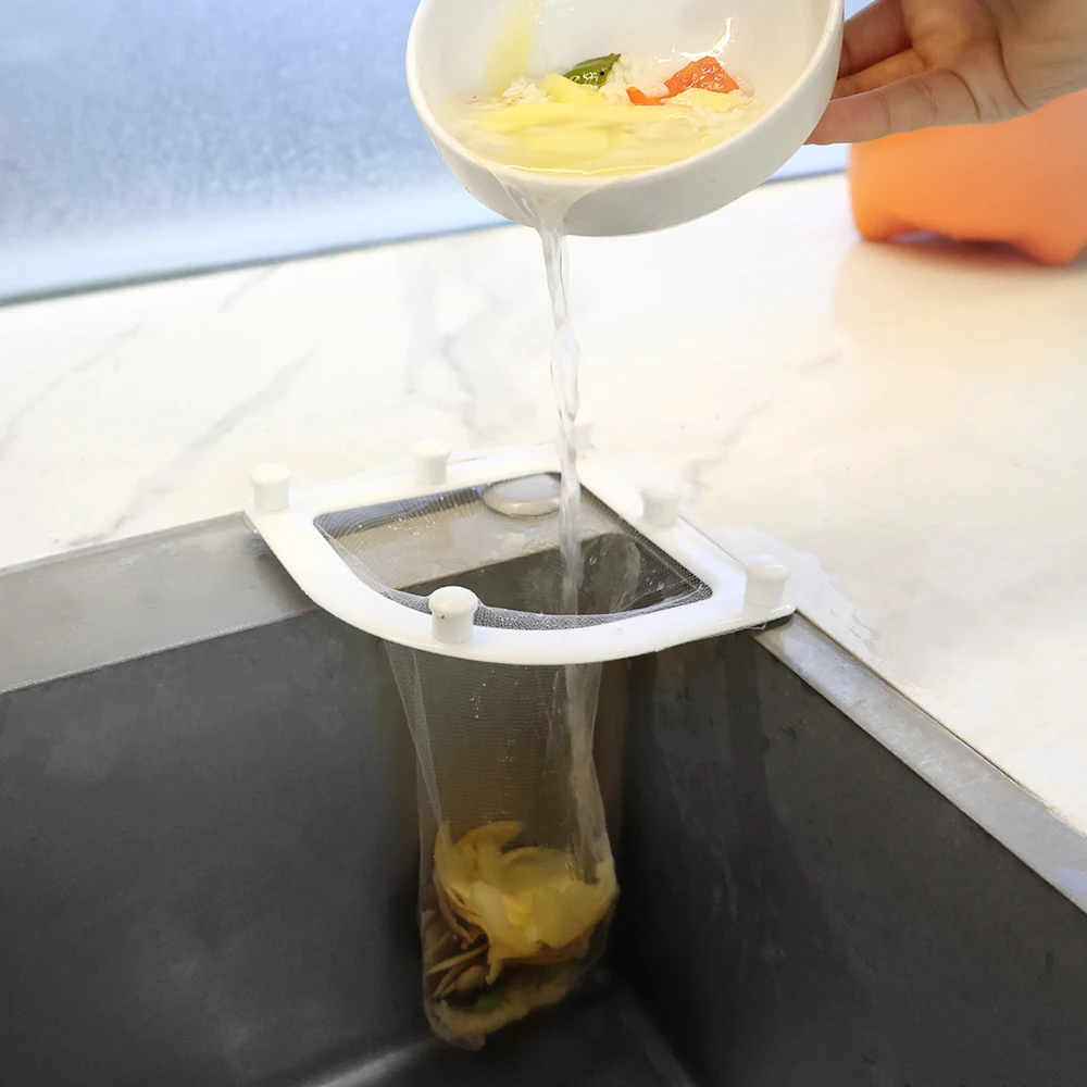 Kitchen Sink Waste Drain Filter Hole Triangle Drainage Filter Rack ...