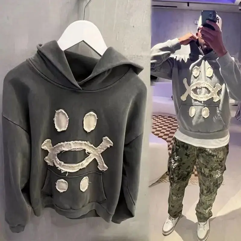 Custom Acid Wash Embroidered Patchwork Sweatsuit Applique