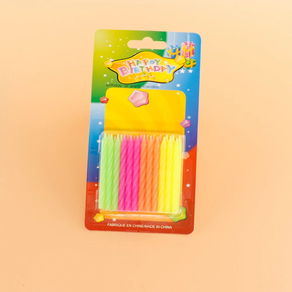 Solid Thread Fluorescence Color Birthday Candle Decoration Birthday ...