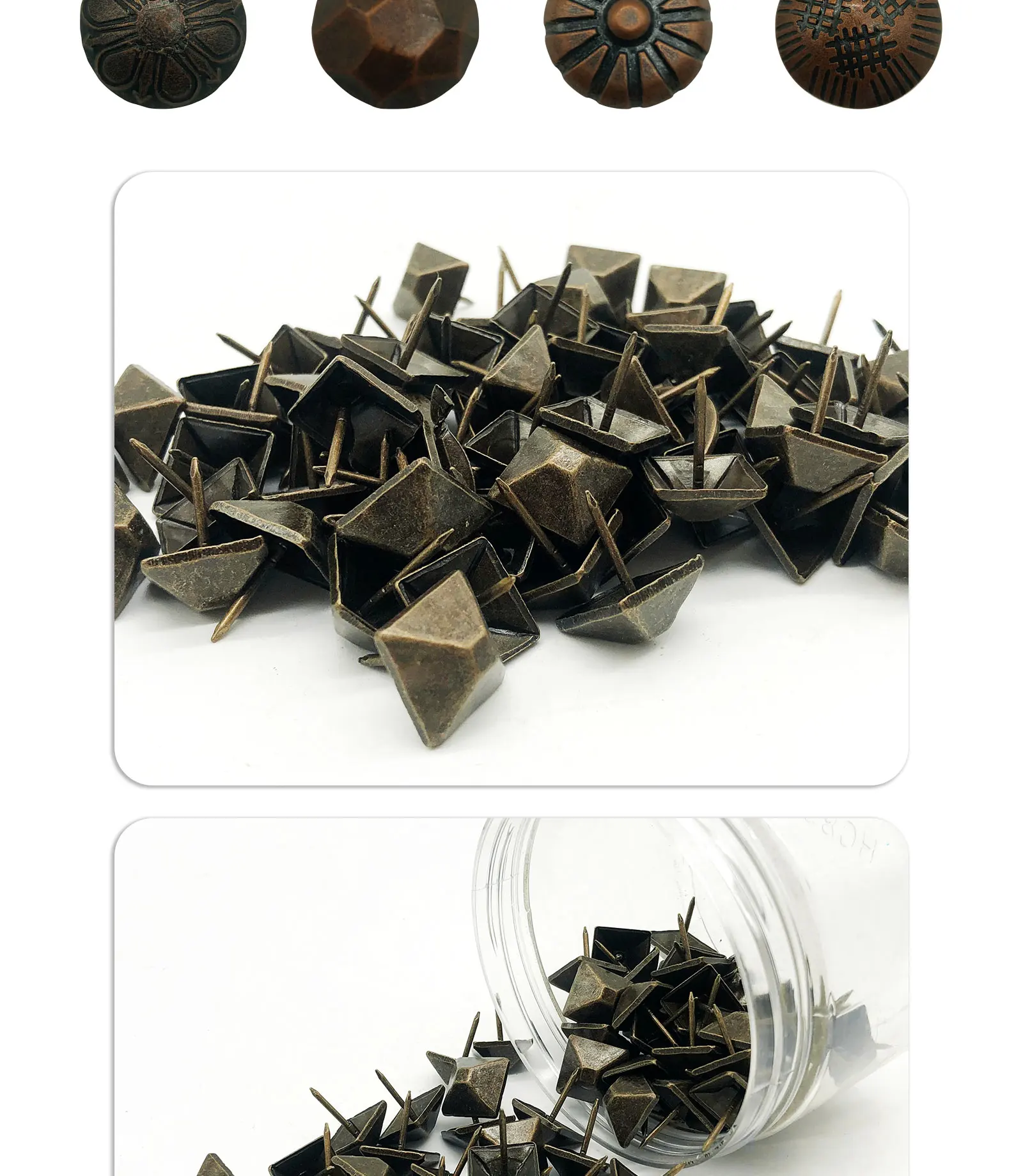 Huawei Brass Surface Decoration Furniture Tack Nail 11*17mm Iron Square ...