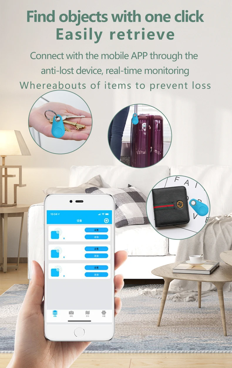 Mini Gps Tracker Blue Tooth Anti-lost Device Pet Kids Bag Wallet ...