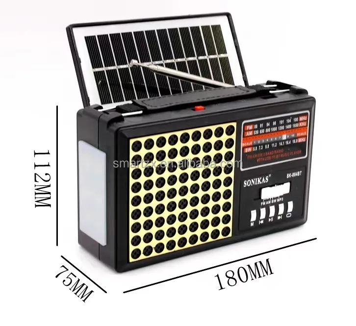Portable Handheld Radio With Usb Rechargeable Light Solar Panel ...
